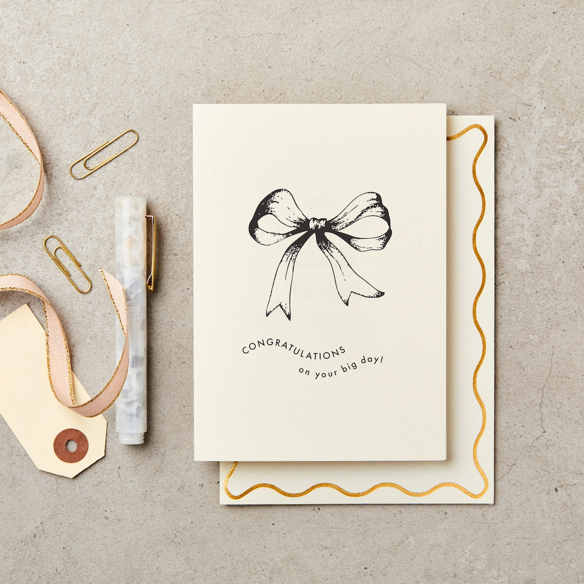 Bow Congratulations Big Day Card – French Quarter