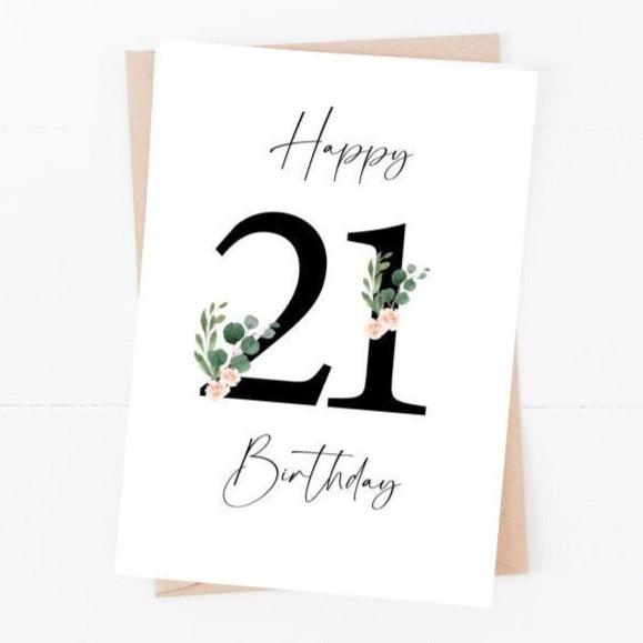 21st Birthday Calligraphy Card – French Quarter